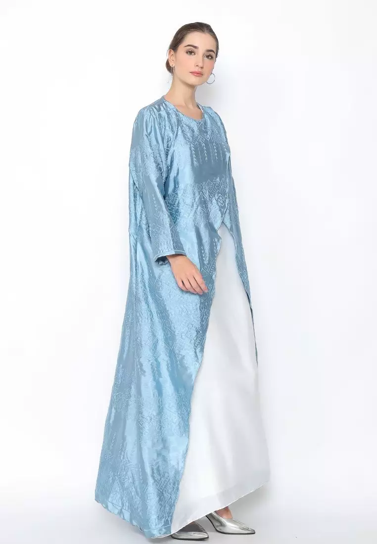 Jual RINJANIE BATIK Rinjanie Batik X Senorita - Gamis Serong - Biru ...