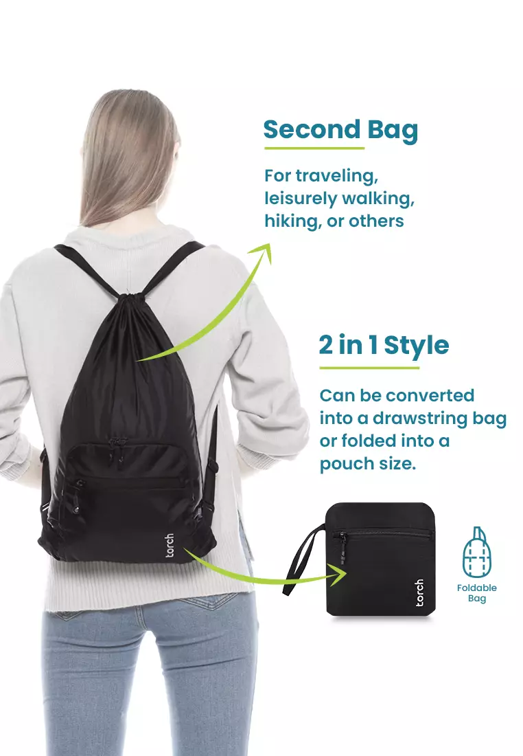 Jual TORCH.ID Torch Vikasa Black 2 in 1 Foldable Bag Original 2025 ...