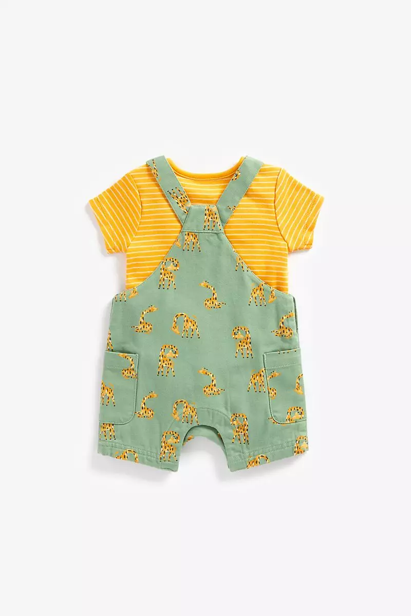Jual Mothercare Mothercare Giraffe Bibshorts And Bodysuit Set - Setelan ...