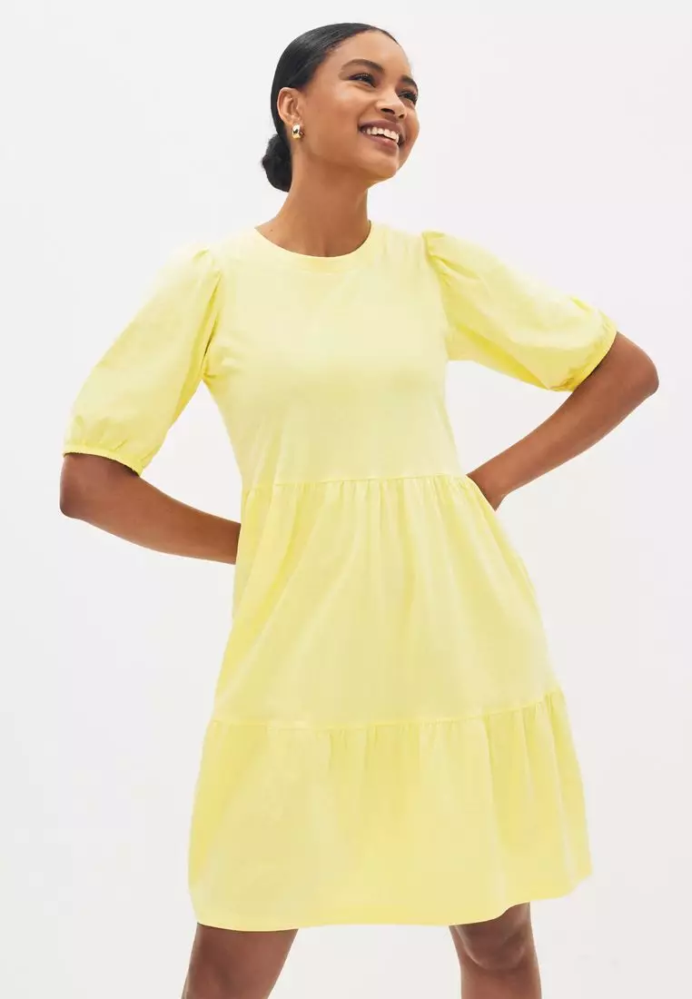 NEXT Puff Short Sleeve Tiered Mini Dress 2024 | Buy NEXT Online ...