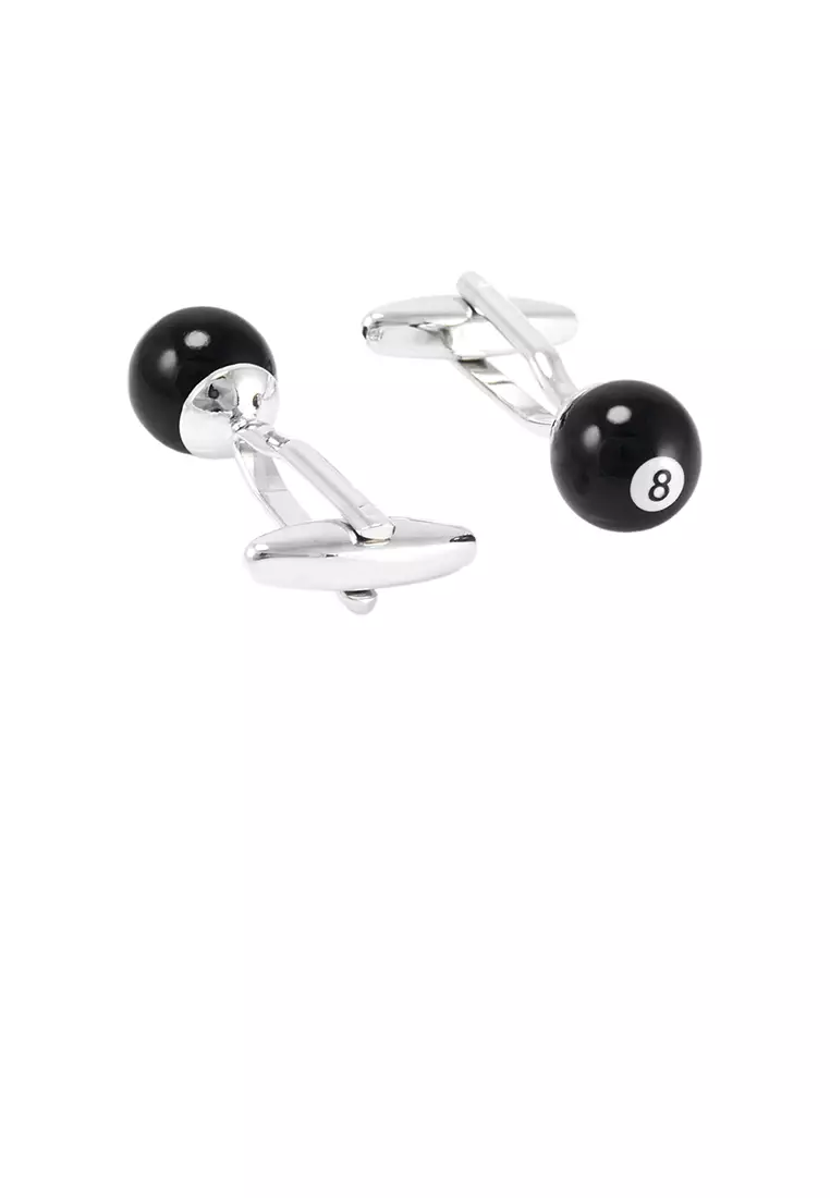 Buy Mooclife Simple Personality Black No. 8 Billiard Cufflinks 2025 ...