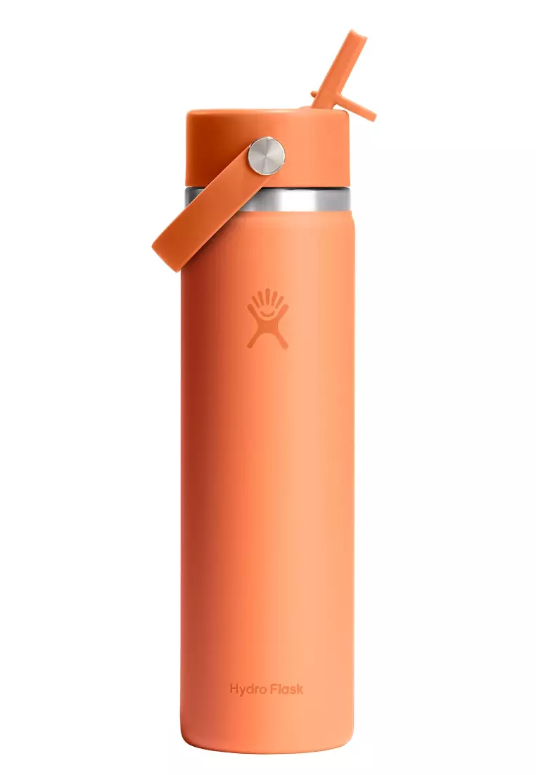 Buy Hydro Flask Hydro Flask Stainless Steel Wide Mouth Bottle With Flex Straw Cap Nectar Orange ...