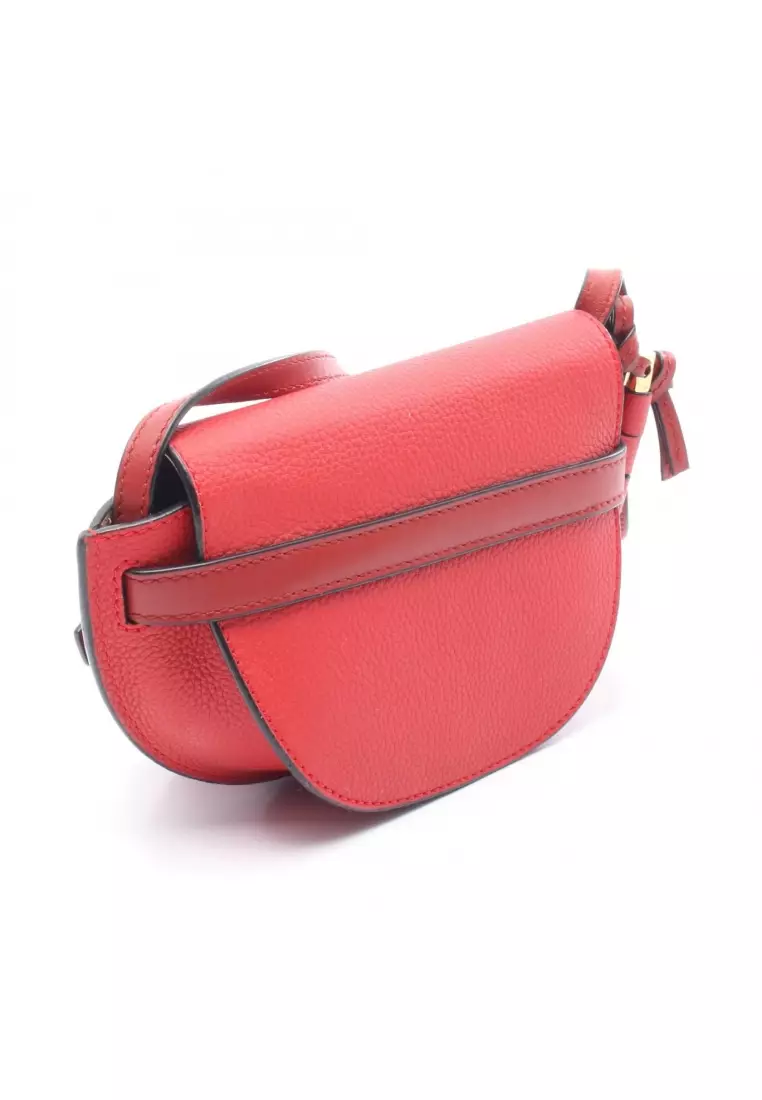 Buy LOEWE Pre-Loved LOEWE gate bag mini Shoulder bag leather Red 2026 ...