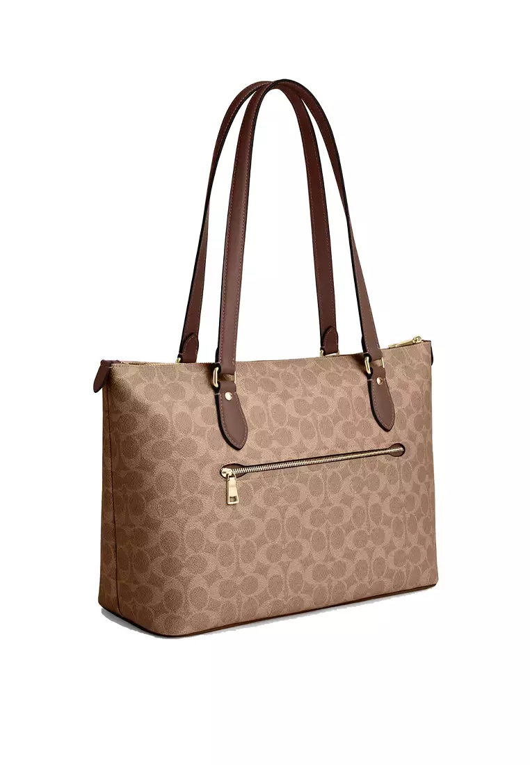 Coach COACH Gallery Tote Bag In Signature Canvas Tan/Brown CW381 2024 ...