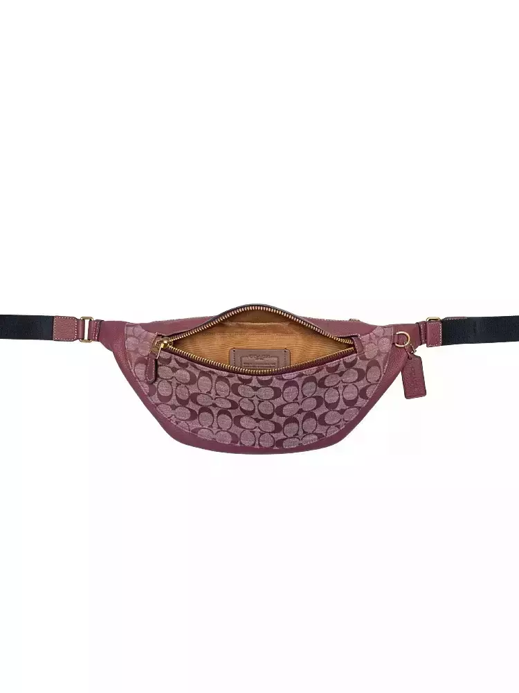 Jual Coach Coach Signature Chambray Warren Belt Bag Wine Multi CG994 ...