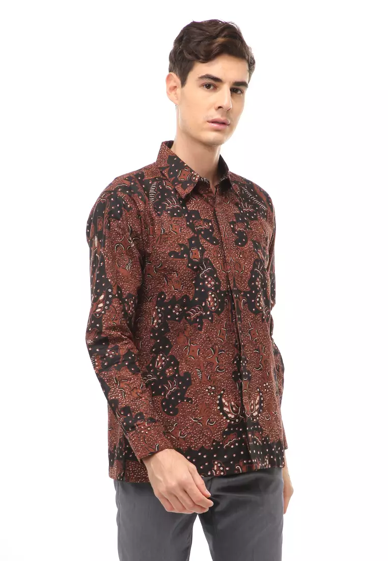 Jual Hamlin Kendrick Atasan Formal Kemeja Batik Pria Mahesa Long Sleeve ...