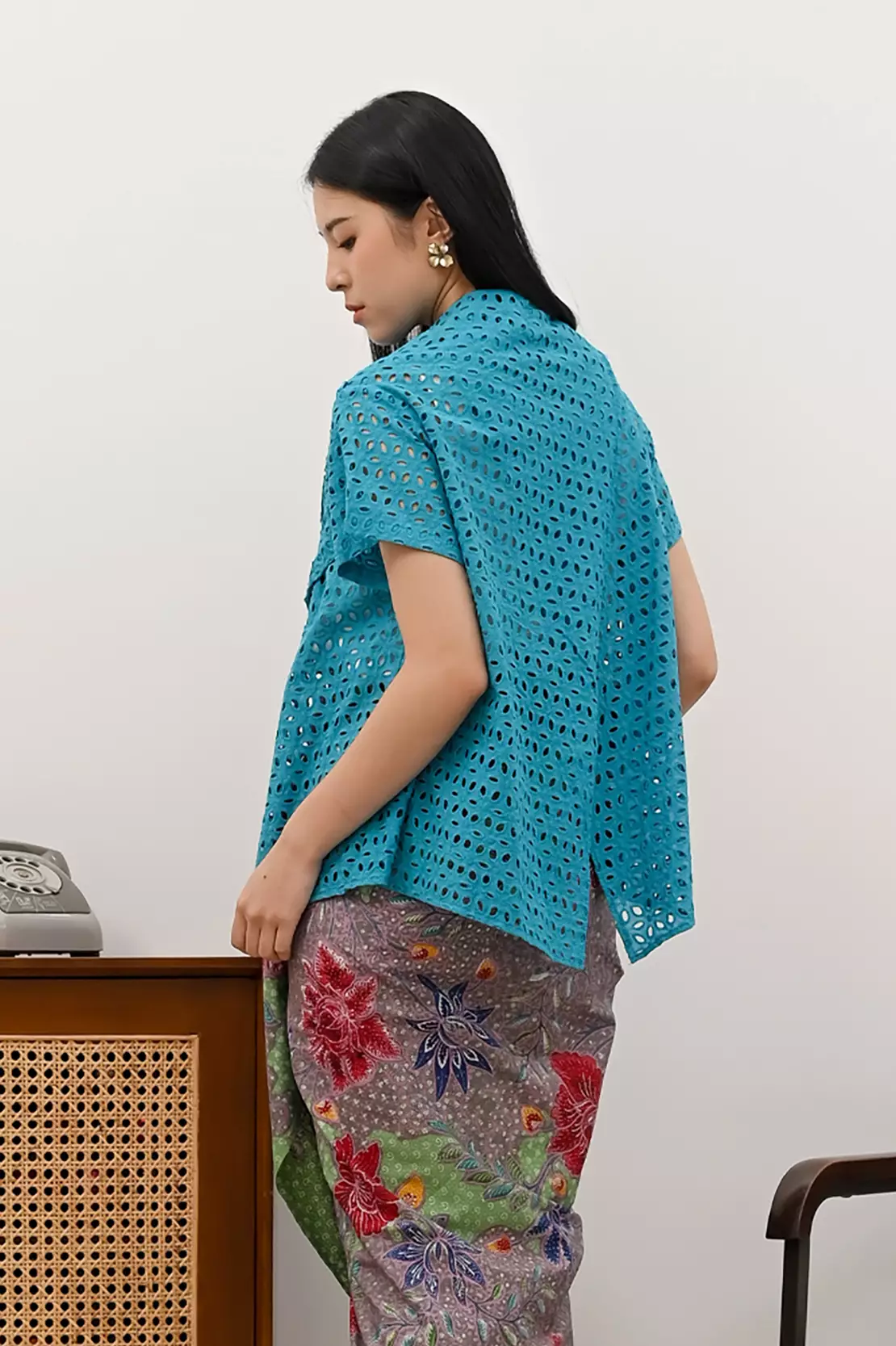 Jual Nona Rara Batik NONA RARA - Adia Basic Blue T3993, Baju Kerja ...