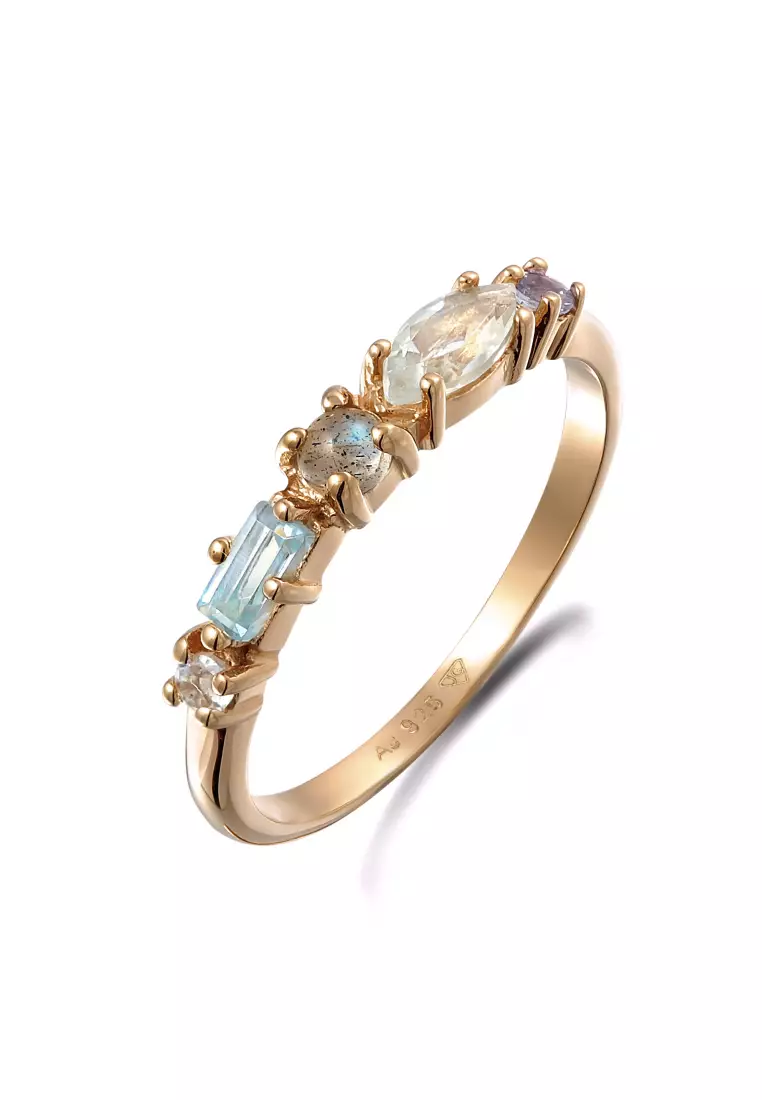 Buy ELLI GERMANY Gemstone Memoire Ring – Rose Gold-Plated Silver 2026 ...