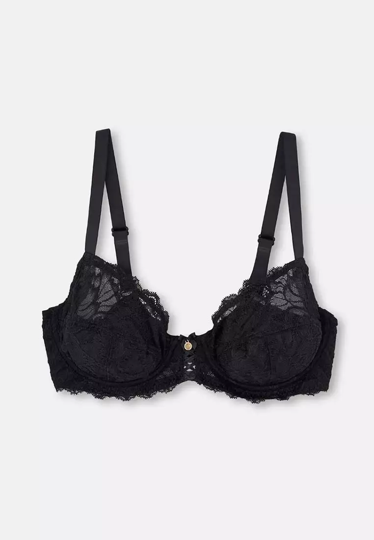 Buy DAGİ Black Basic Minimizer Bra, Cupless, Underwire, Underwear for ...