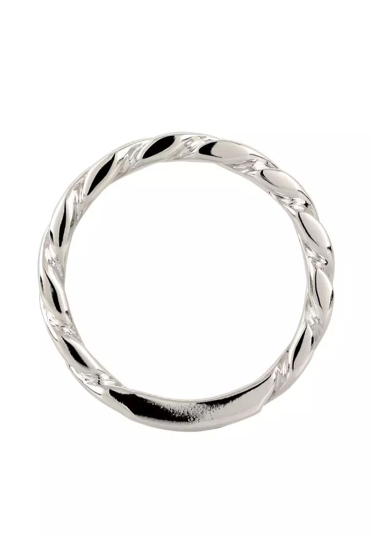 Buy Kuzzoi Men's Silver Twisted Band Ring 2026 Online | ZALORA