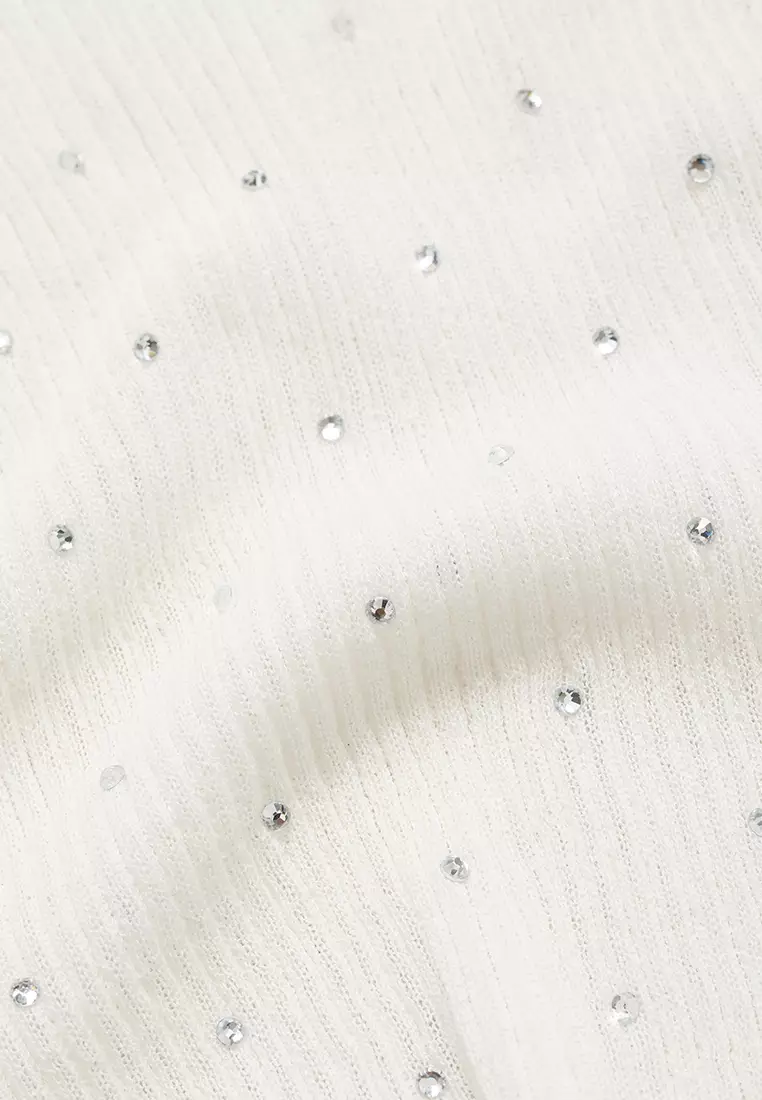 Jual Mango Rhinestone Detail Ribbed Sweater Original 2024 | ZALORA Indonesia