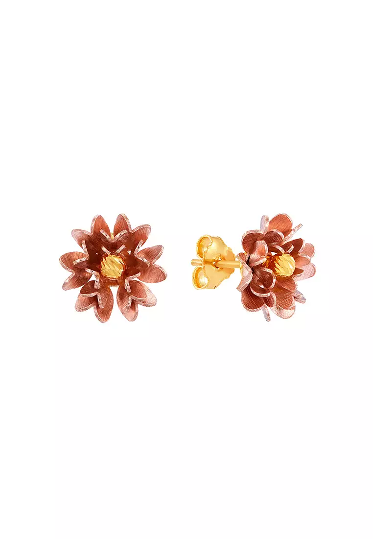 Buy HABIB HABIB CLARA | Oro Italia 916 Yellow and Rose Gold Earrings ...