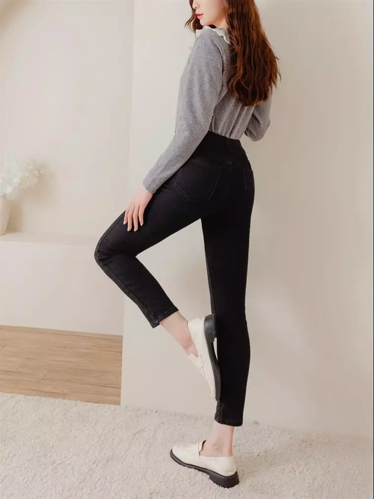 OBSTYLE Visual Slim -5KG．Elastic Brushed Denim Magic Slimming Long Pants [BA6958] 2025 | Buy ...