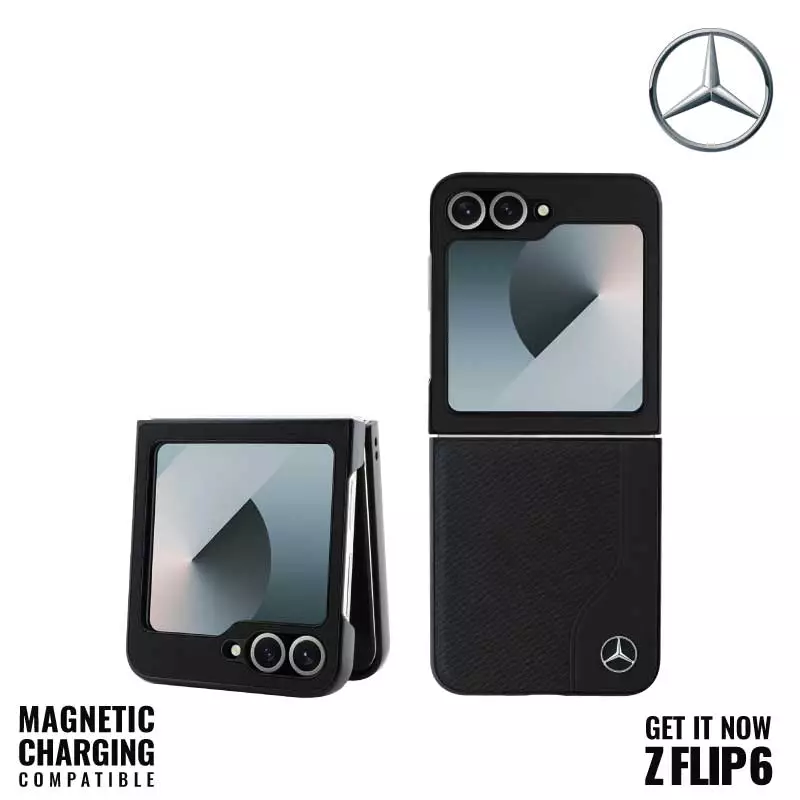 Jual MERCEDES BENZ Case For Z Flip 6 Mercedes Magsafe Leather Wood ...