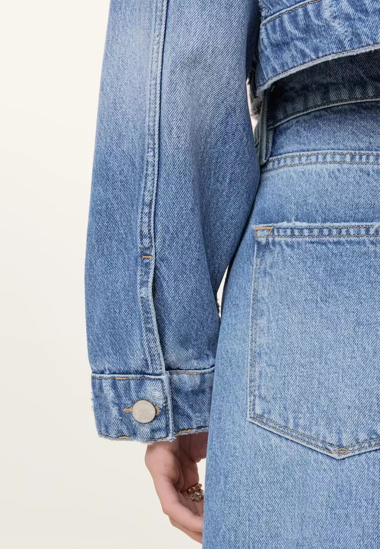 Buy AllSaints Aki Crossover Denim Jacket 2025 Online | ZALORA