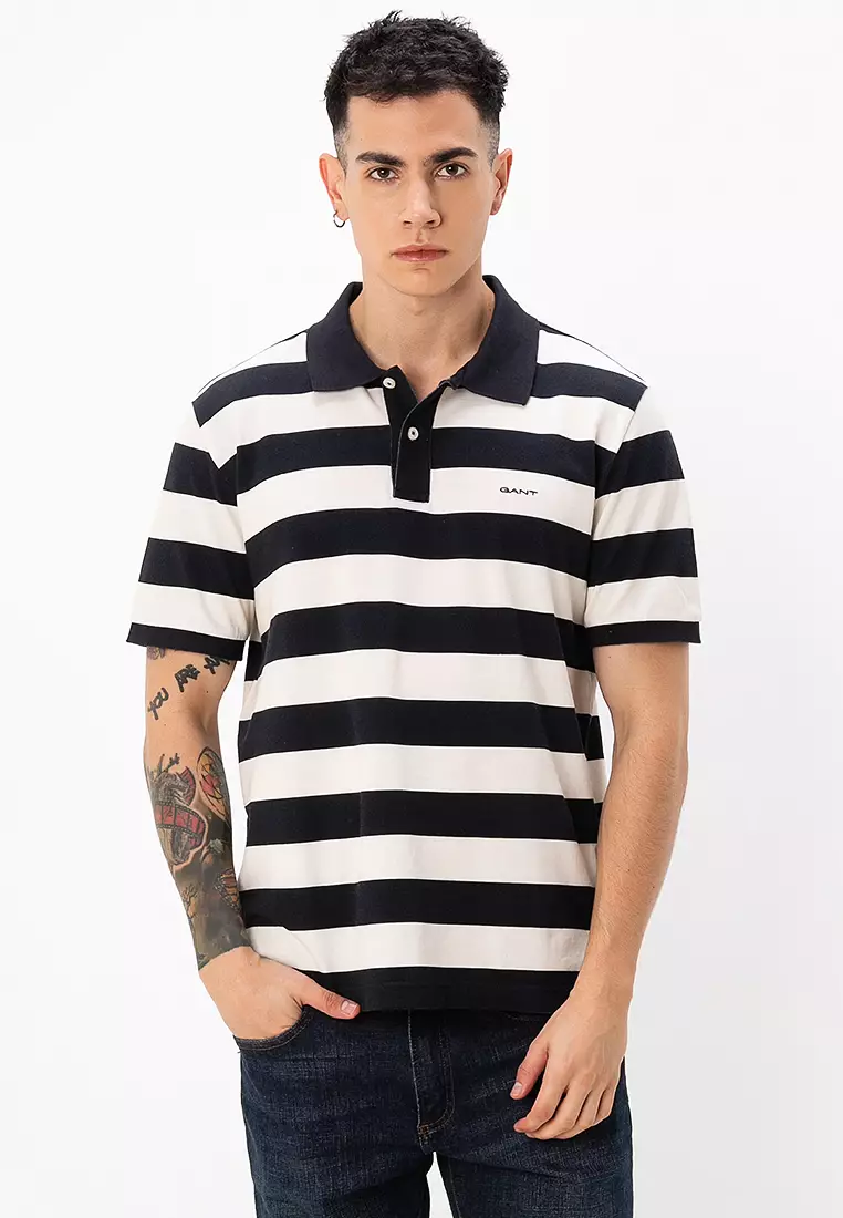 Buy Gant Striped Heavy Washed Polo Shirt 2025 Online | ZALORA Philippines