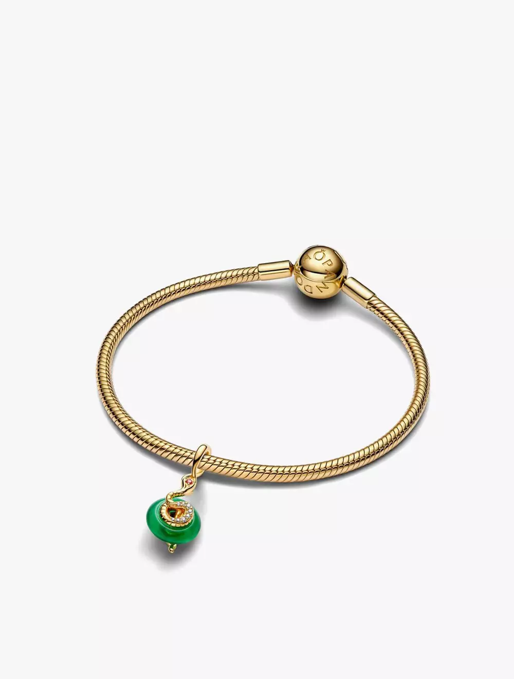 Jual Pandora Snake Green Murano Glass Dangle Charm - Gold Original 2025 ...