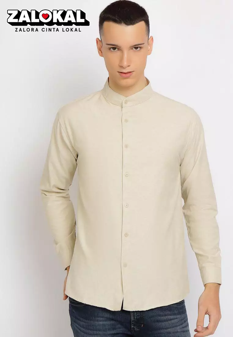 Jual PAULMAY PAULMAY Kemeja Koko Formal Pria Lengan Panjang - Khaki ...