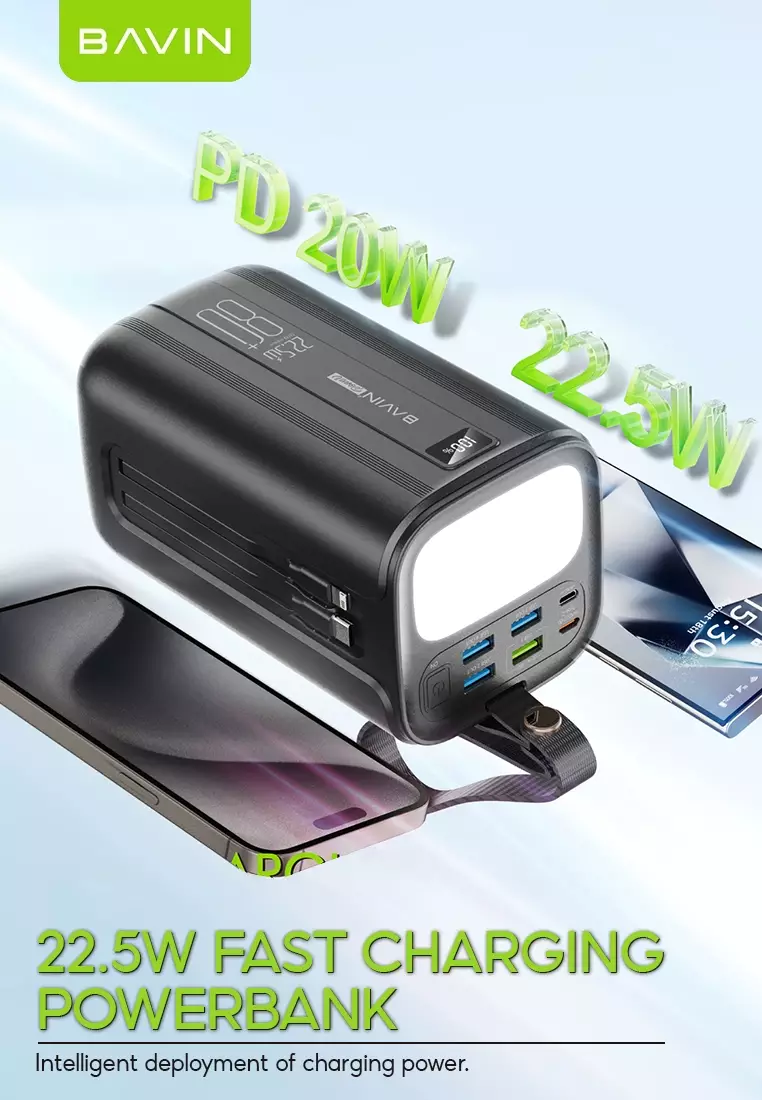 Buy BAVIN Bavin PC1057 80000mAh 22.5W Fast Charging Powerbank w/ LED Indicator & Flashlight for ...