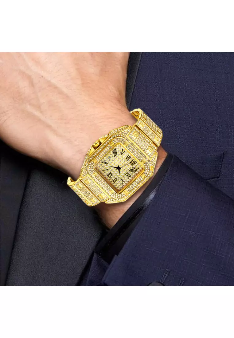 Buy OPCHIC Gypsophila Diamond Square Men's Quartz Watch Online | ZALORA ...