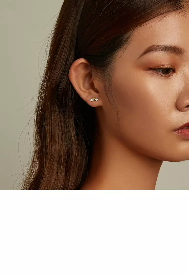 Buy SOEOES 925 Sterling Silver Simple and Fashion Enamel Rainbow Cloud Stud Earrings Online ...