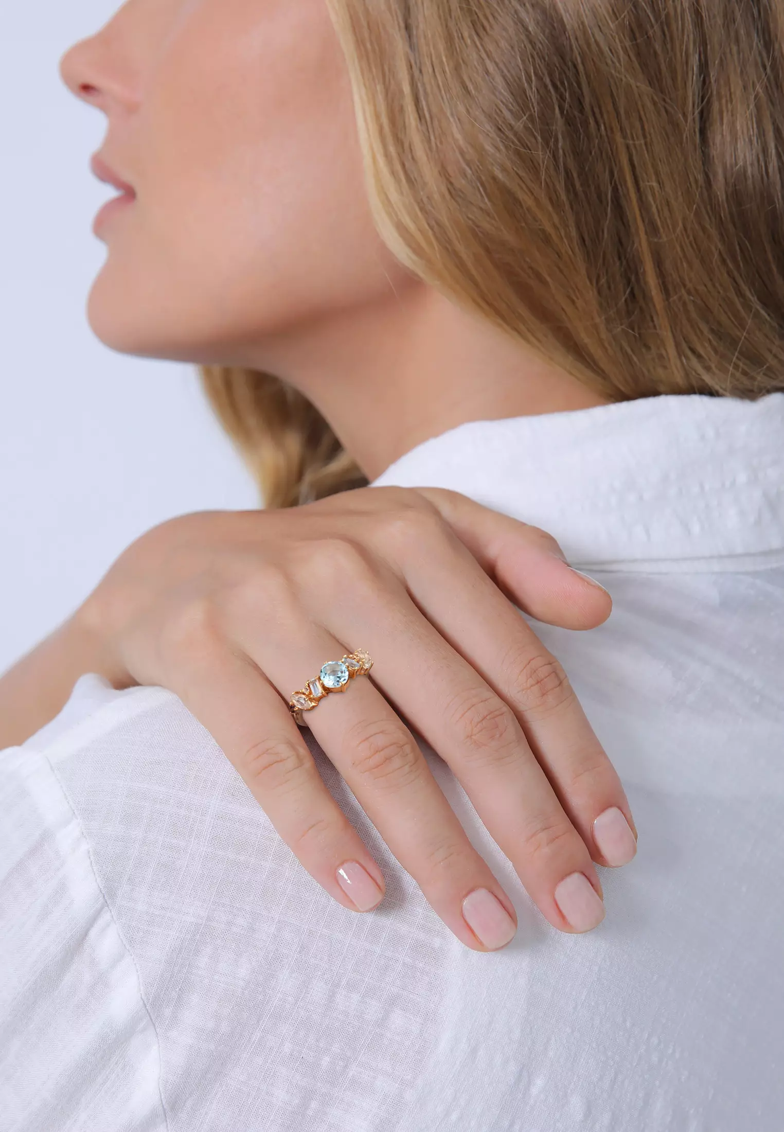 Buy ELLI GERMANY Blue Garden Cocktail Ring – Gold-Plated Silver 2026 ...