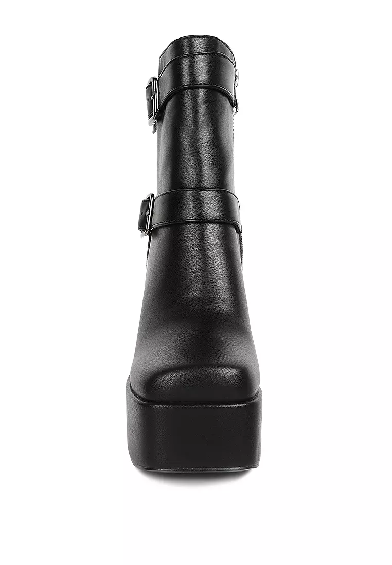 London Rag Black High Platform Heel Ankle Boot 2025 | Buy London Rag ...