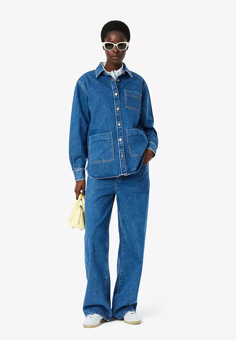 Buy Lacoste Oversized Denim Jacket 2026 Online | ZALORA
