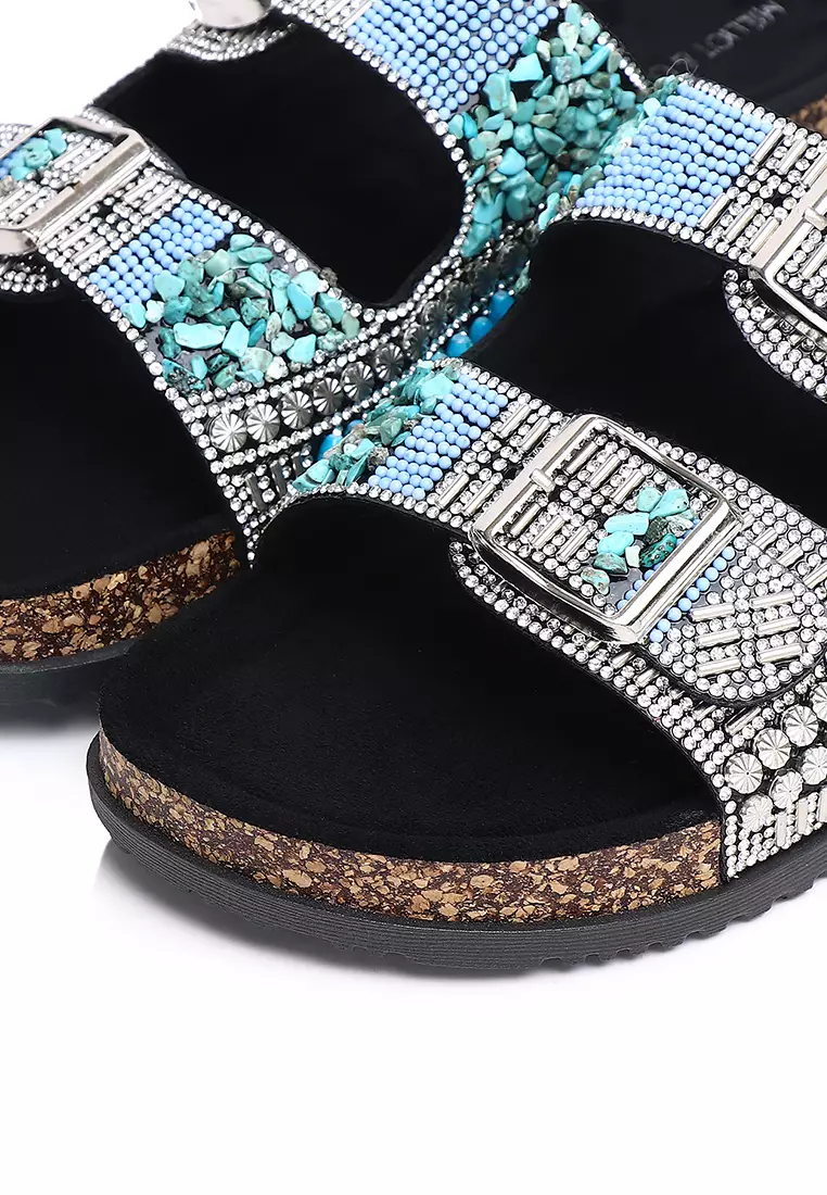 Buy Milliot & Co. Riley Beaded Two Strap Sandals 2025 Online | ZALORA ...