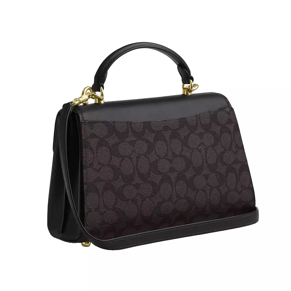 Jual Coach Eliza Top Handle Satchel Signature Brown Black Original 2025 ...