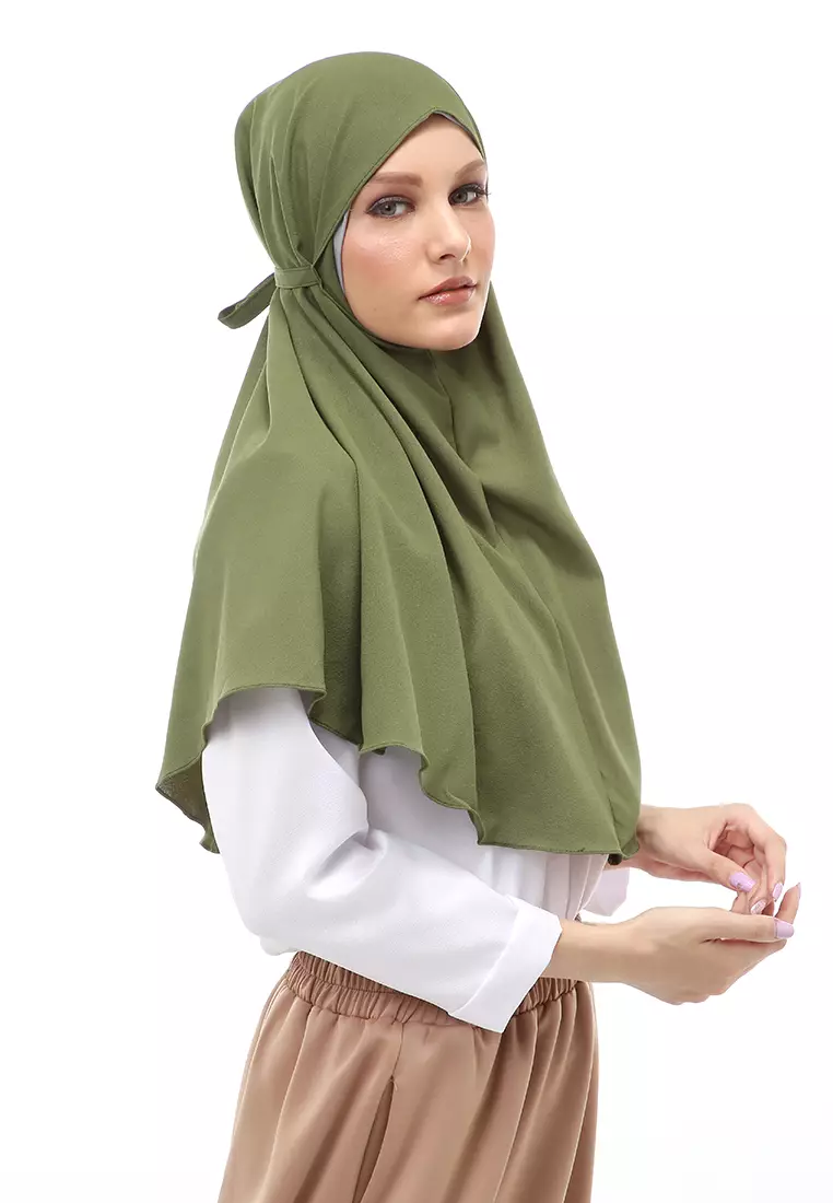 Jual Evernoon Tamara Jilbab Muslimah Wanita Motif Polos Relaxed Fit - Army Original 2025 ...