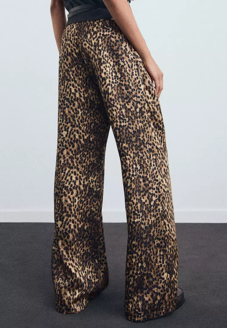 Buy Mango Leopard-Print Satin Trousers 2026 Online | ZALORA