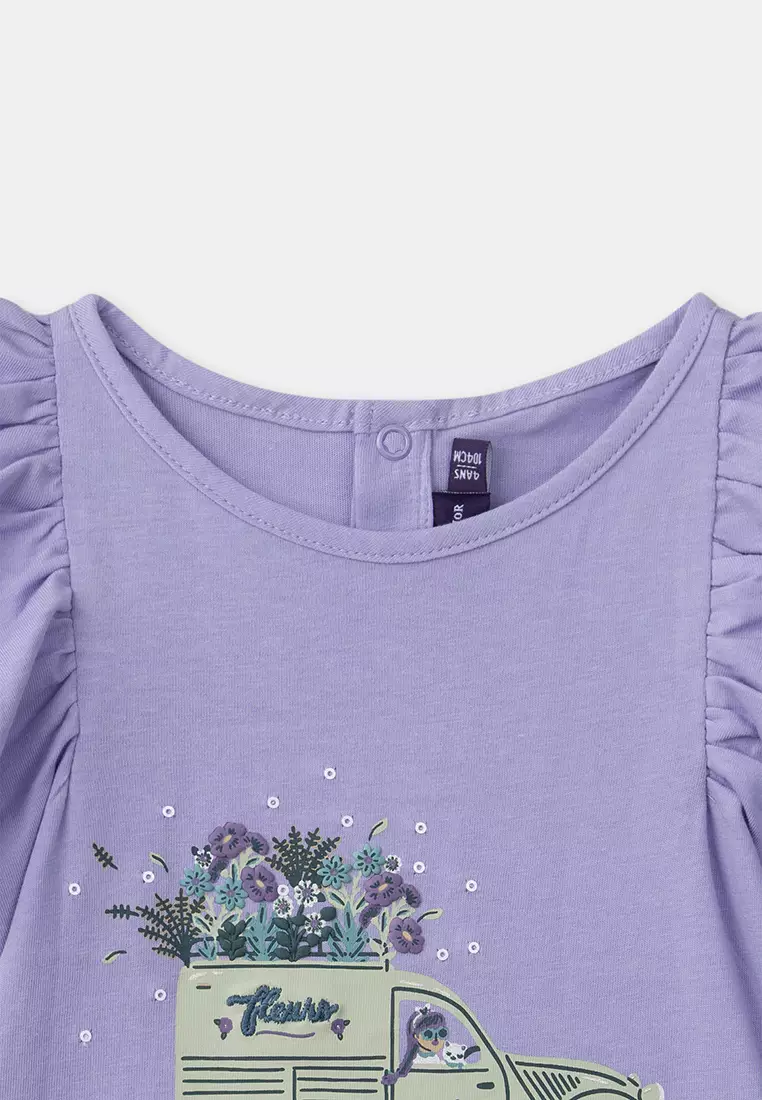 Buy Sergent Major Purple Ruffle Sleeve T-Shirt 2026 Online | ZALORA