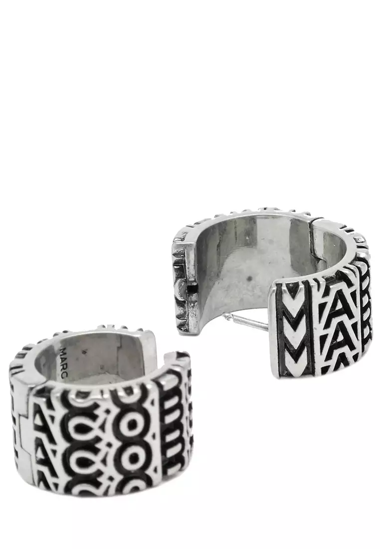 Buy Marc Jacobs Marc Jacobs The Monogram Engraved Hoops Earrings in ...