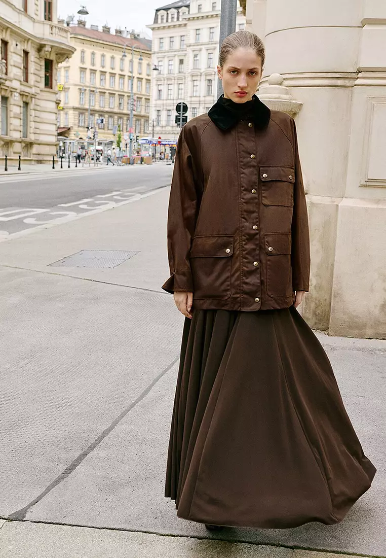 Buy Mango Waxed-Effect Parka With Corduroy Collar 2026 Online | ZALORA