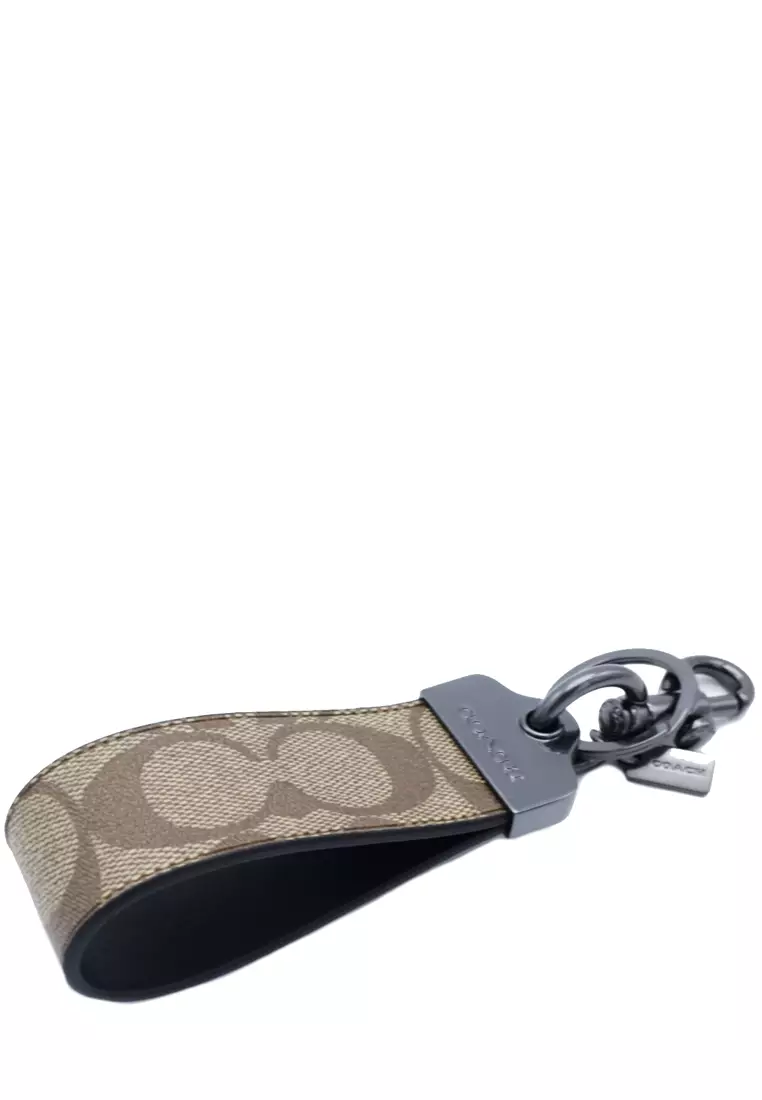 Buy Coach Loop Key Fob In Signature Canvas in Khaki CJ748 2025 Online ...