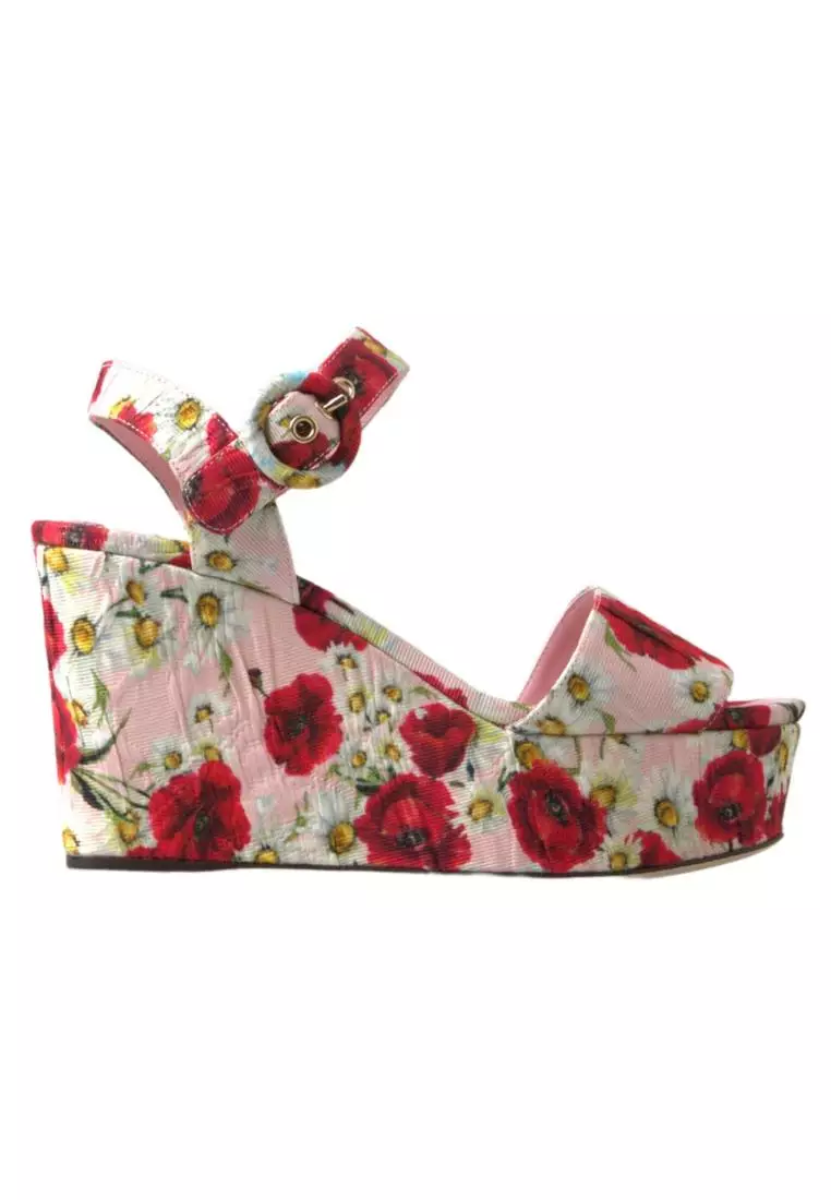 線上選購 Dolce & Gabbana Dolce & Gabbana Multicolor floral print Wedges ...