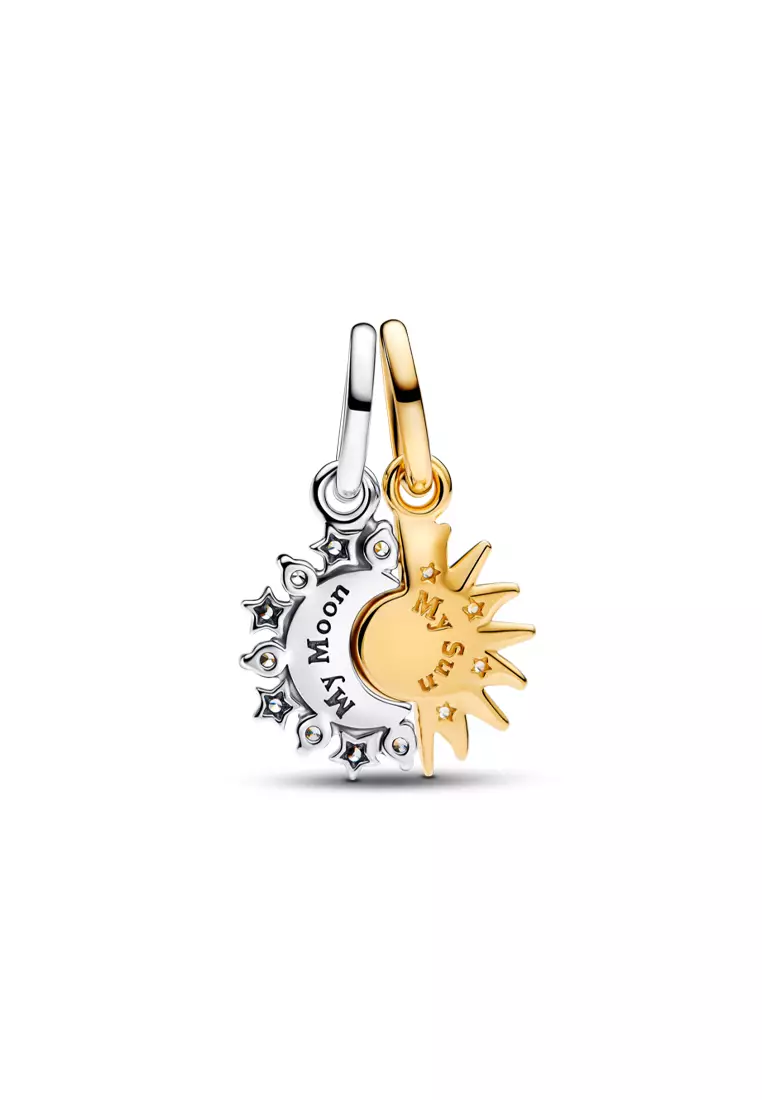 Buy Pandora Pandora 14K Gold-Plated Splittable Sun & Moon Dangle Charm ...