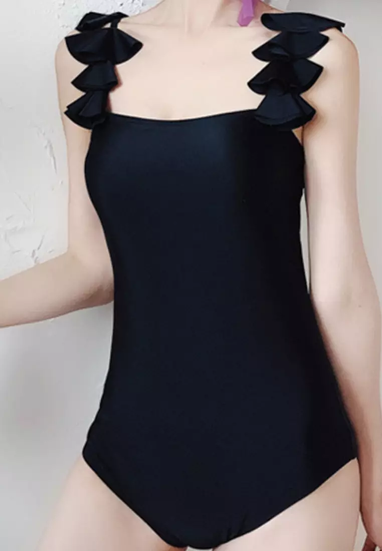 Buy Sunnydaysweety New Ruffle Back-Open One-Piece Swimsuit CA060705BK ...
