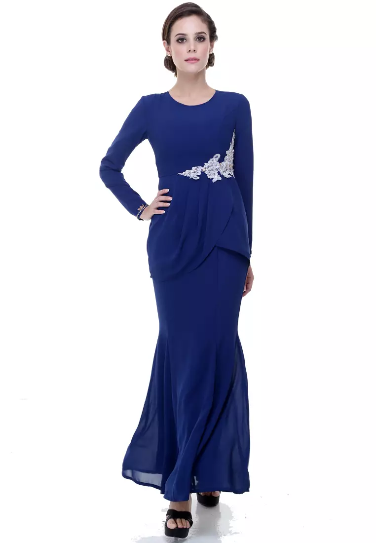 Buy Rina Nichie Couture Roreeya Kurung Modern in Navy Blue Online ...