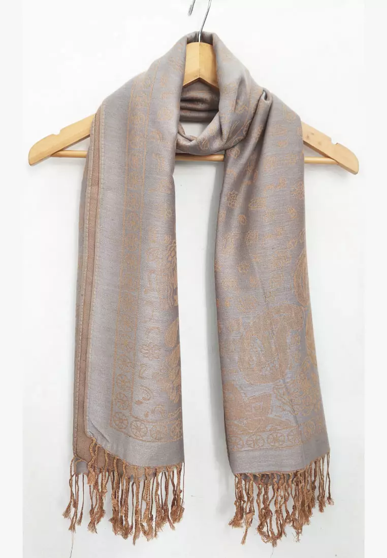 Jual San Marco Reversible Viscose Paisley Pattern Skull Pashmina Shawl ...