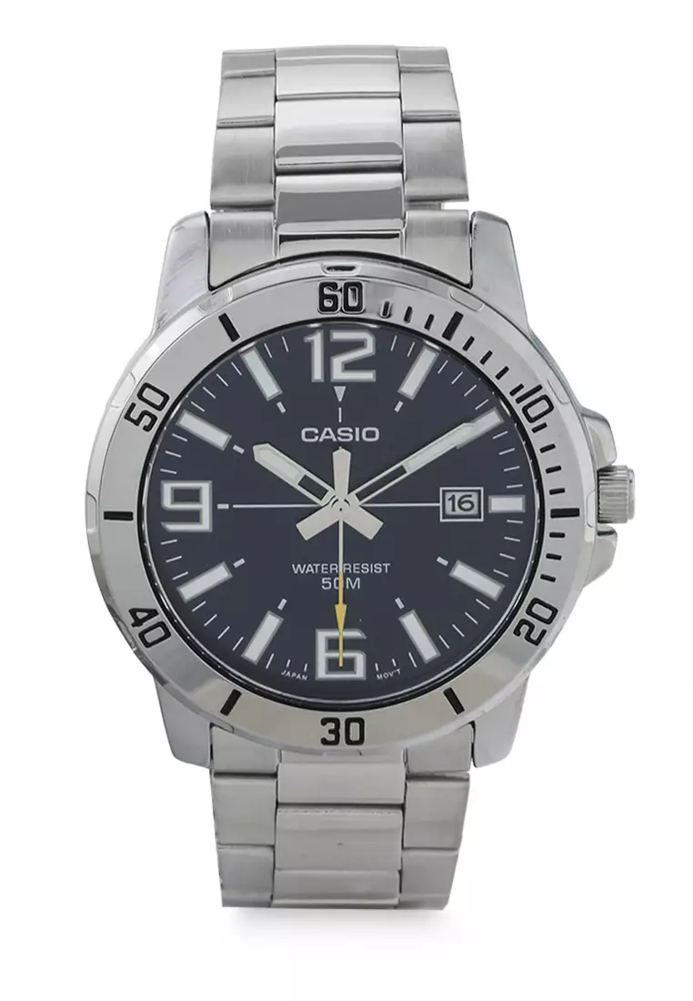 Jual Casio Men Analog Mtp Vd01d 2bvudf Black Silver Original 2025 Zalora Indonesia