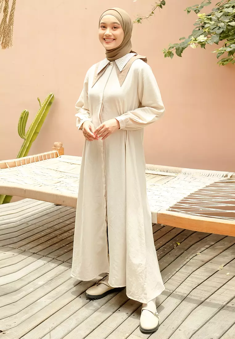 Jual Lozy Hijab Calla Dress Cream Original 2024 | ZALORA Indonesia