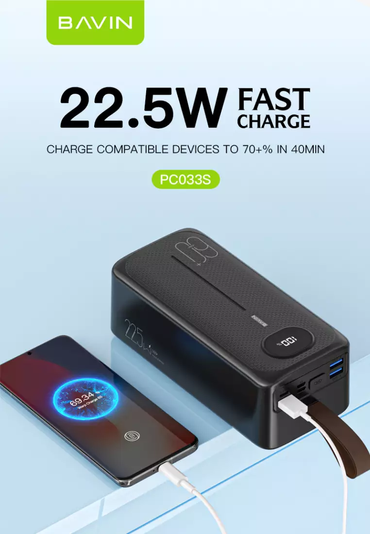 Buy BAVIN BAVIN PC033 60000mAh Powerbank PD 22.5 Fast Charging High Power Power bank w/ Built-in ...