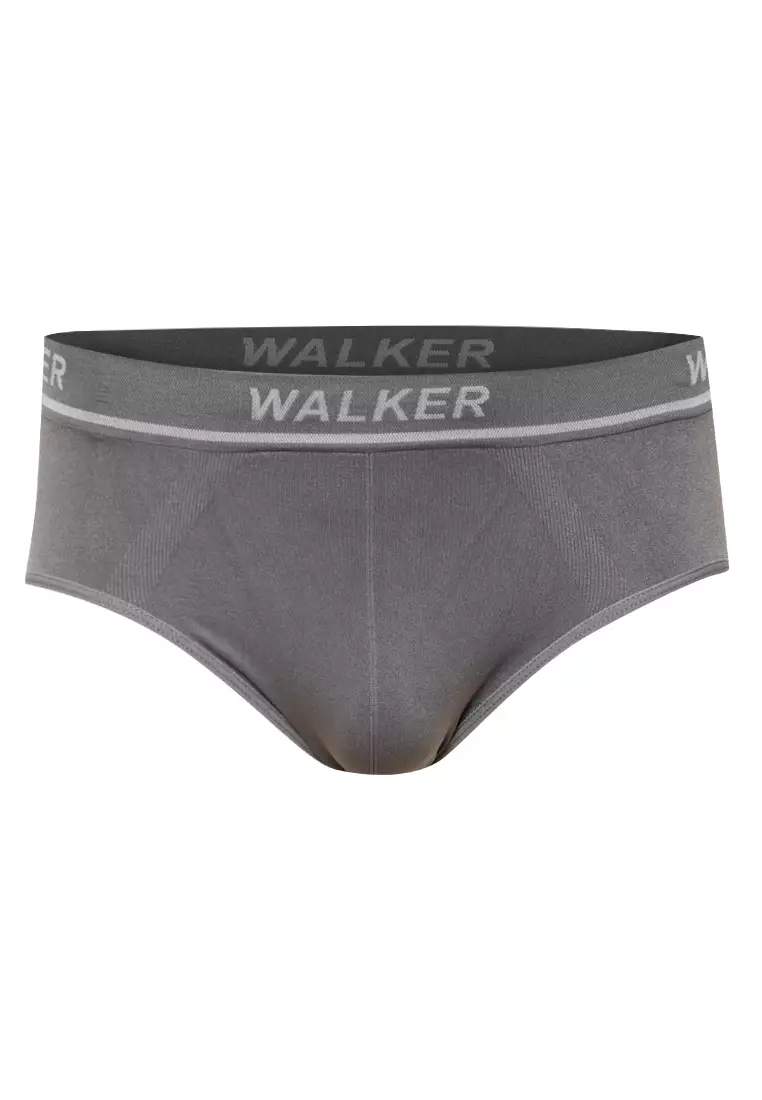 Buy Walker Underwear Seamless Stretch Cotton Brief in Grey (3 in 1 ...