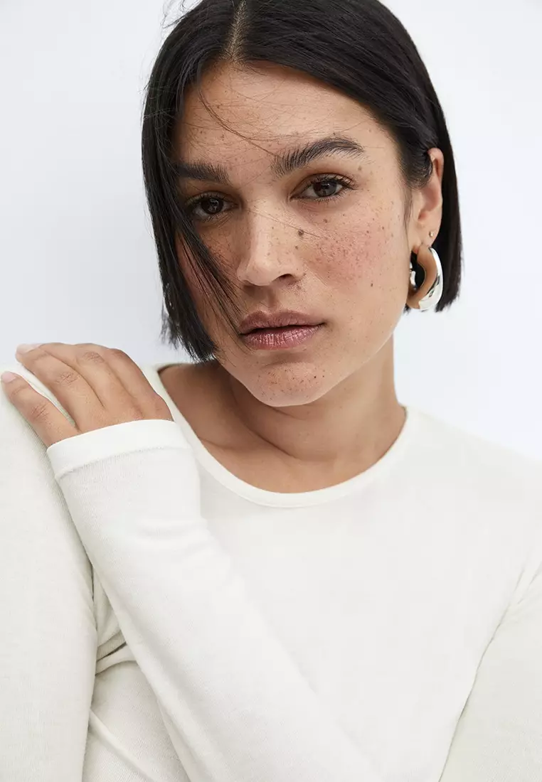 Jual Mango Round-Neck Knitted T-Shirt Original 2024 | ZALORA Indonesia