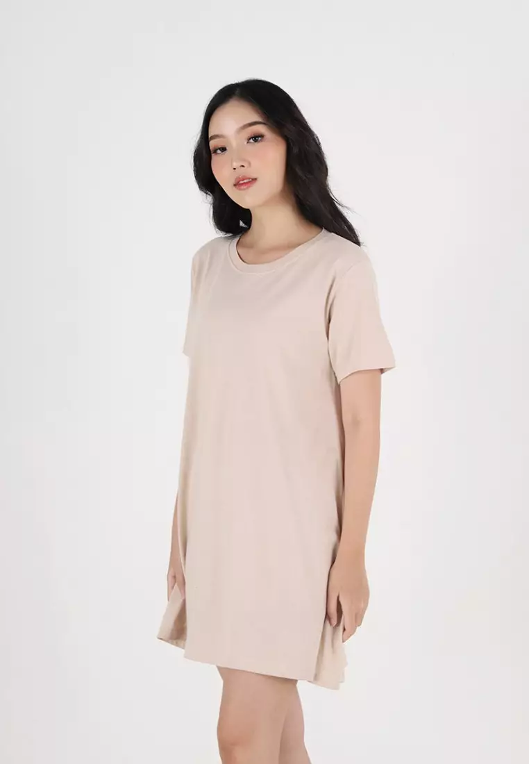 Jual Sorabel Sorabel - Dynamite Basic Dress Plain Tunic Midi Cream ...