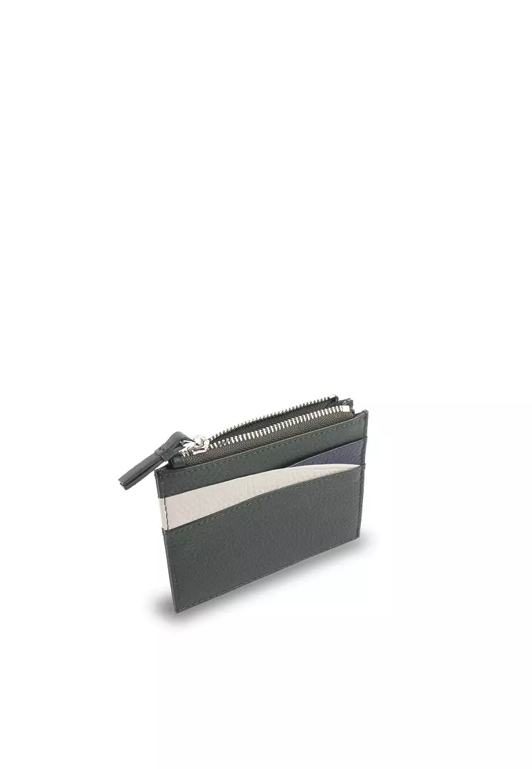 Samuel Ashley Amber Top Zip Leather Card Holder - Loden 2025 | Buy ...