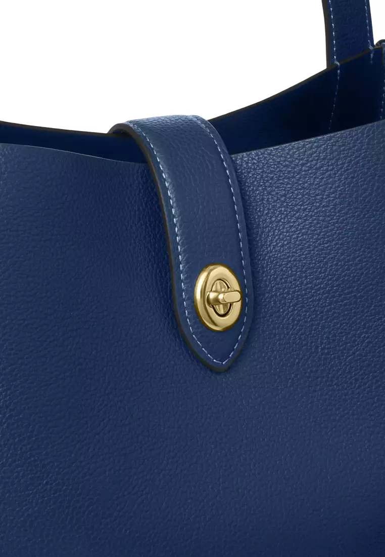 Coach Hadley Turnlock Tote Bag - Deep Blue CAL17 2026 | Buy Coach ...