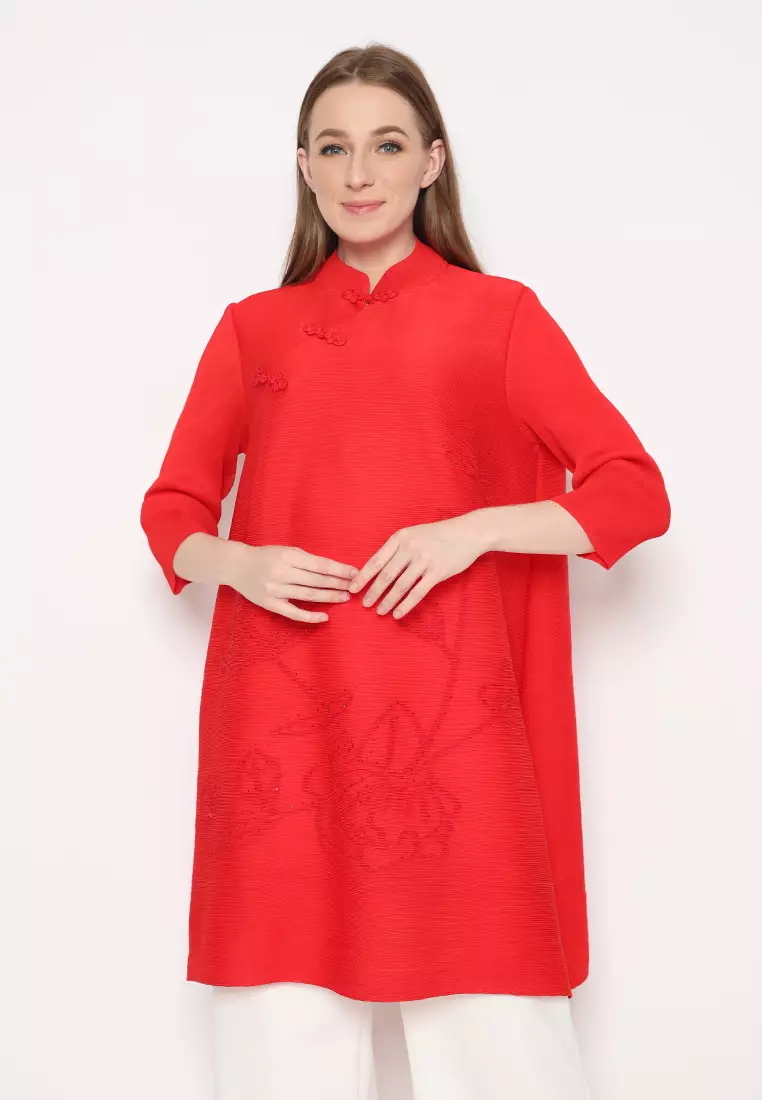 Jual Rupa Arupa Rupa Arupa - Red Aimi Pleats Tunic Dress with Red ...